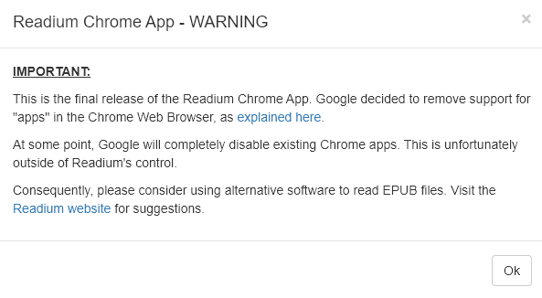 サポート #195: Readiumを初回起動する際に警告が出る - 電子書籍 - 裏ろばプロジェクト管理